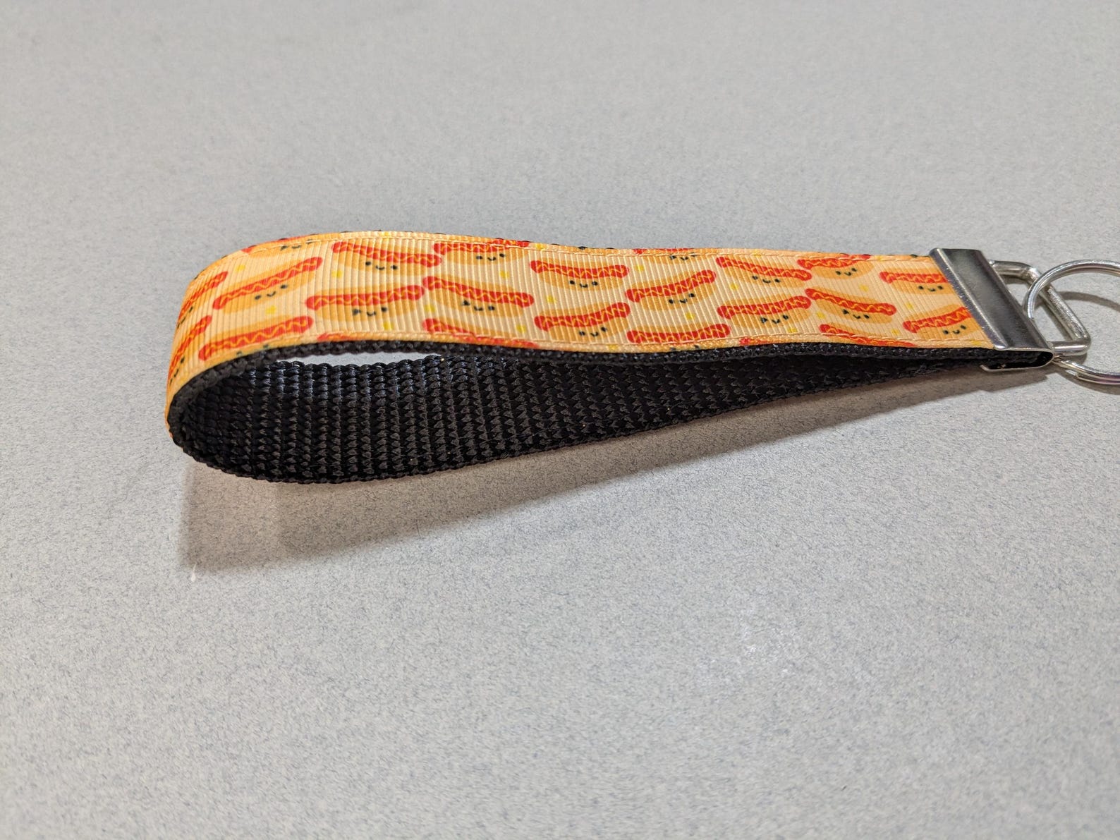 Hot Dog Keychain Wristlet: Wiener Frankfurter Key Fob, 1 Inch Wide Key ...