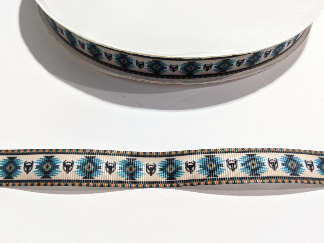 Southwest Aztec Skull Grosgrain Ribbon: 5/8" Sew-on Trim 3 Yards - Etsy