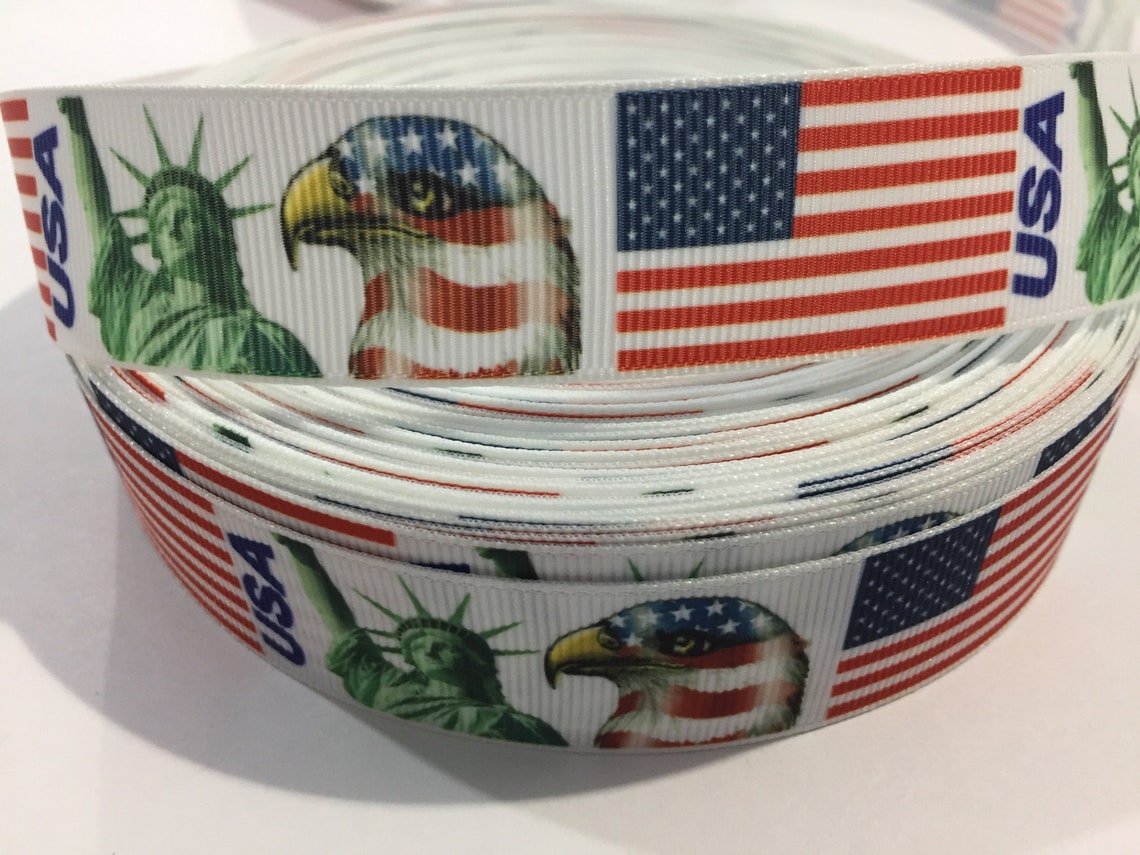 3 Yards of 1 Ribbon USA American Flag 10297 | Etsy