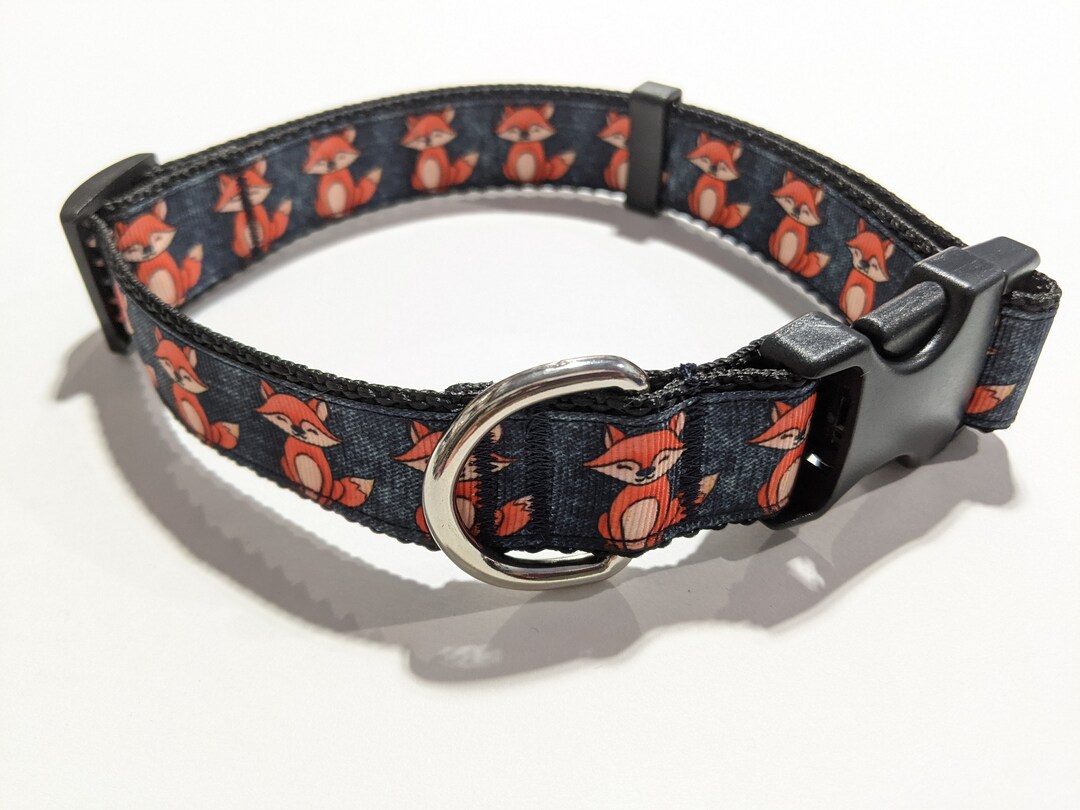 Orange Fox Dog Collar: 1 Inch Wide Adjustable Puppy Collar - Etsy