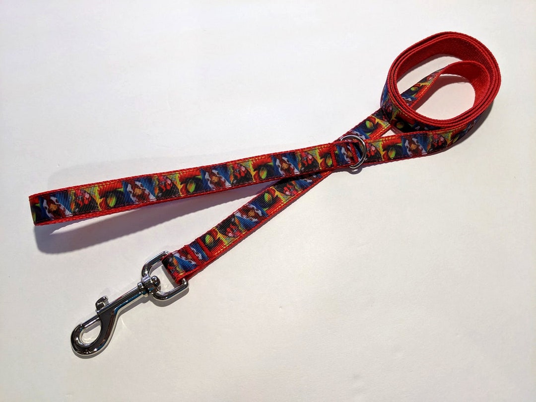 Rooster & Chicken Dog Leash: Handmade 3/4