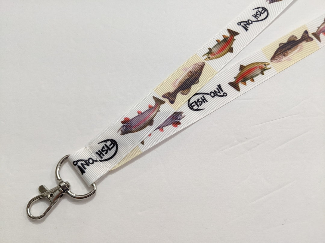 Fishing Lanyard: Bass & Trout, 1-inch Wide, Double Sided Breakaway ...
