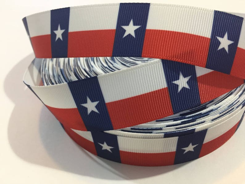 3 Yards of Ribbon 1 Inch Wide Texas Lone Star State Flag - Etsy