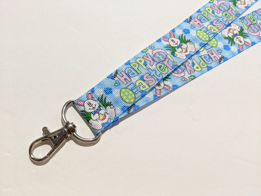 Easter Bunny ID Lanyard 1 Inch Wide Badge Lanyard Cute Breakaway ...