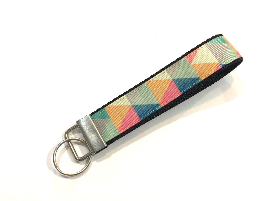 Keychain Colorful Triangles or Geometric Pattern Key Fob - Etsy