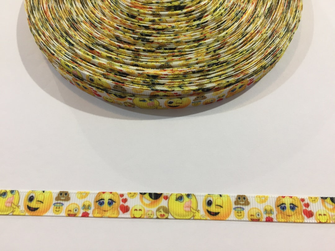 Emoji Ribbon: 3/8 Inch Wide Grosgrain Ribbon - 3 Yards Decorative Trim ...