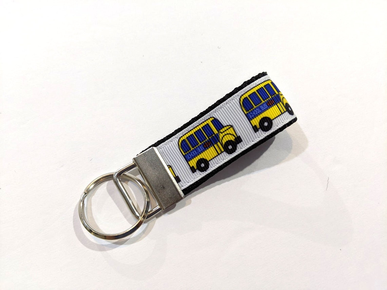 School Bus Driver Keychain: Finger Loop Key Ring, Zipper Pull, (1" Wide ...
