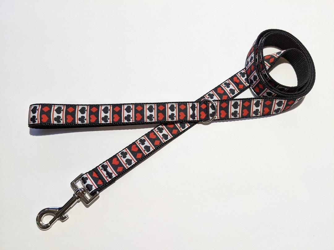 Poker Dog Leash: Playing Cards Ribbon, 1-inch Wide (3-8 Foot) - Etsy