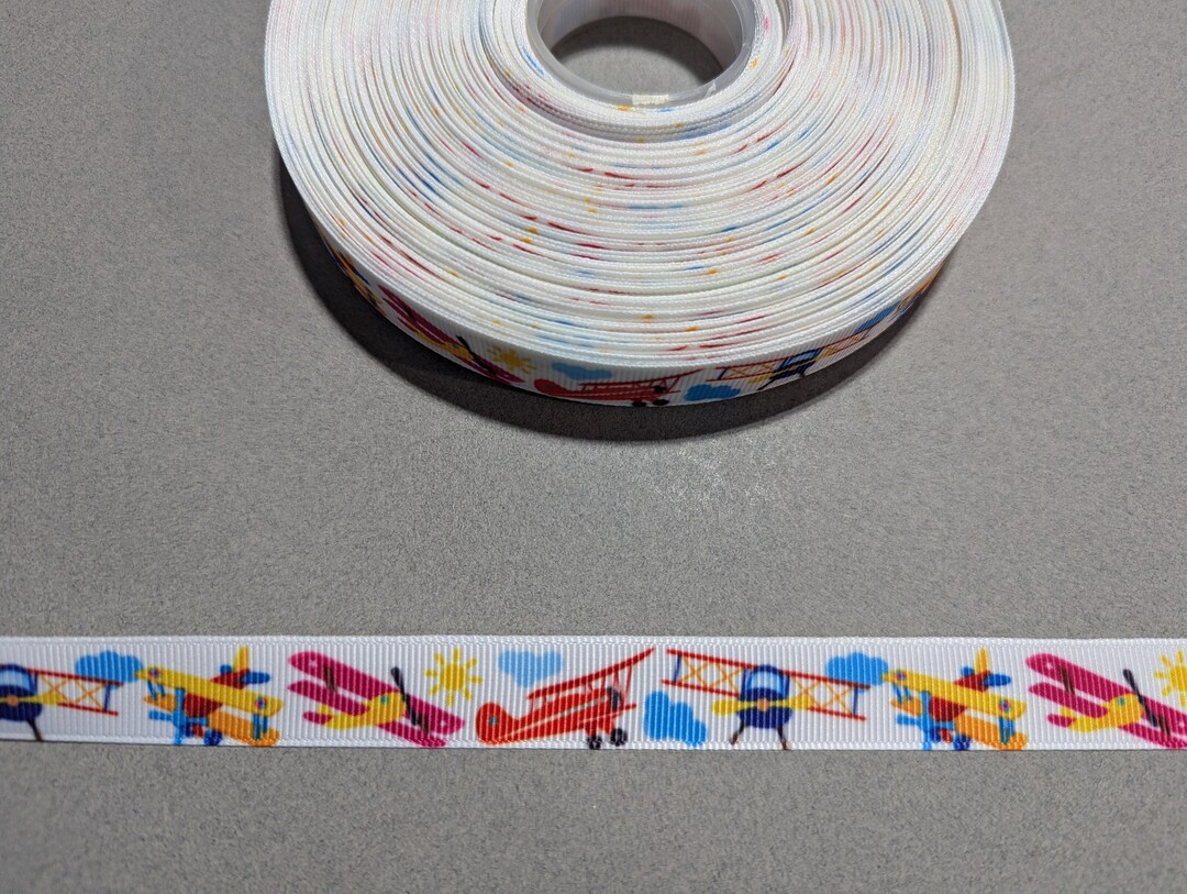 3 Yards of 5/8" Ribbon - Bi Plane Airplanes #11543 - Decorative Tape ...
