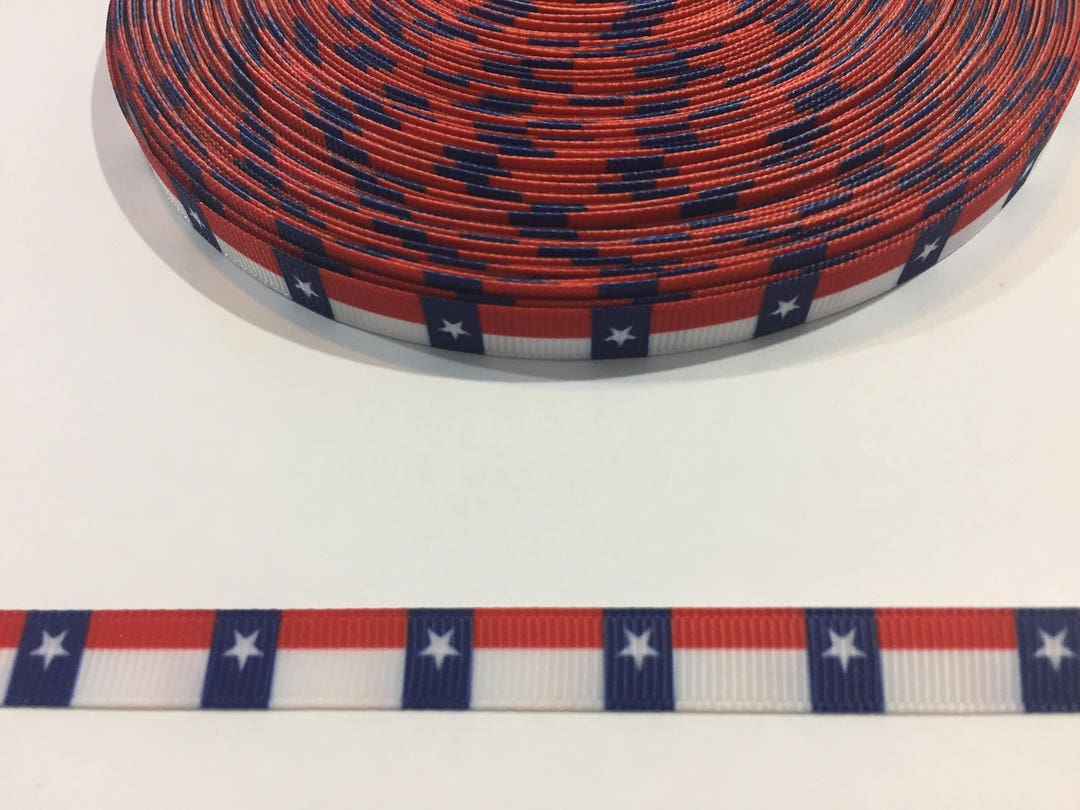 Texas Flag Ribbon: 3/8 Inch Grosgrain Trim, 3 Yards - Etsy