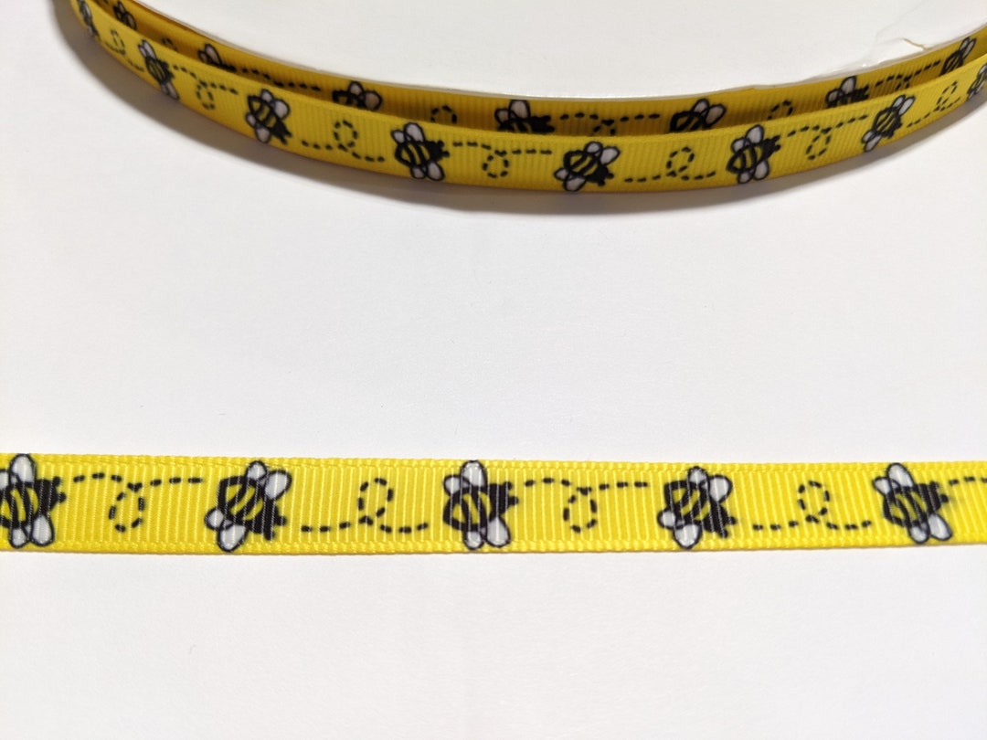 3 Yards of 3/8 Inch Wide Ribbon | Bees Ribbon | Bumble Bee Narrow ...