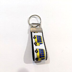 School Bus Driver Keychain: Finger Loop Key Ring, Zipper Pull, (1" Wide ...