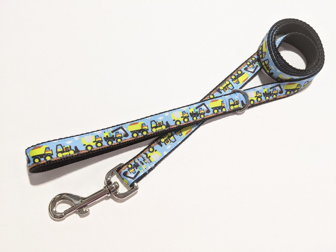 Construction Trucks Dog Leash: Handmade 3/4" Wide Pet Lead (3-8 Foot ...