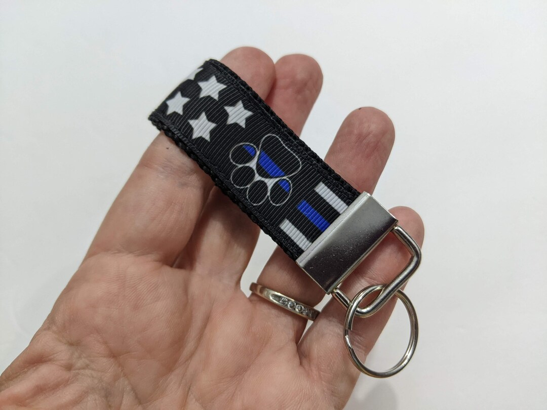 Keychain K9 Police Dog Flag With Blue Stripe Handmade Mini Keychain ...