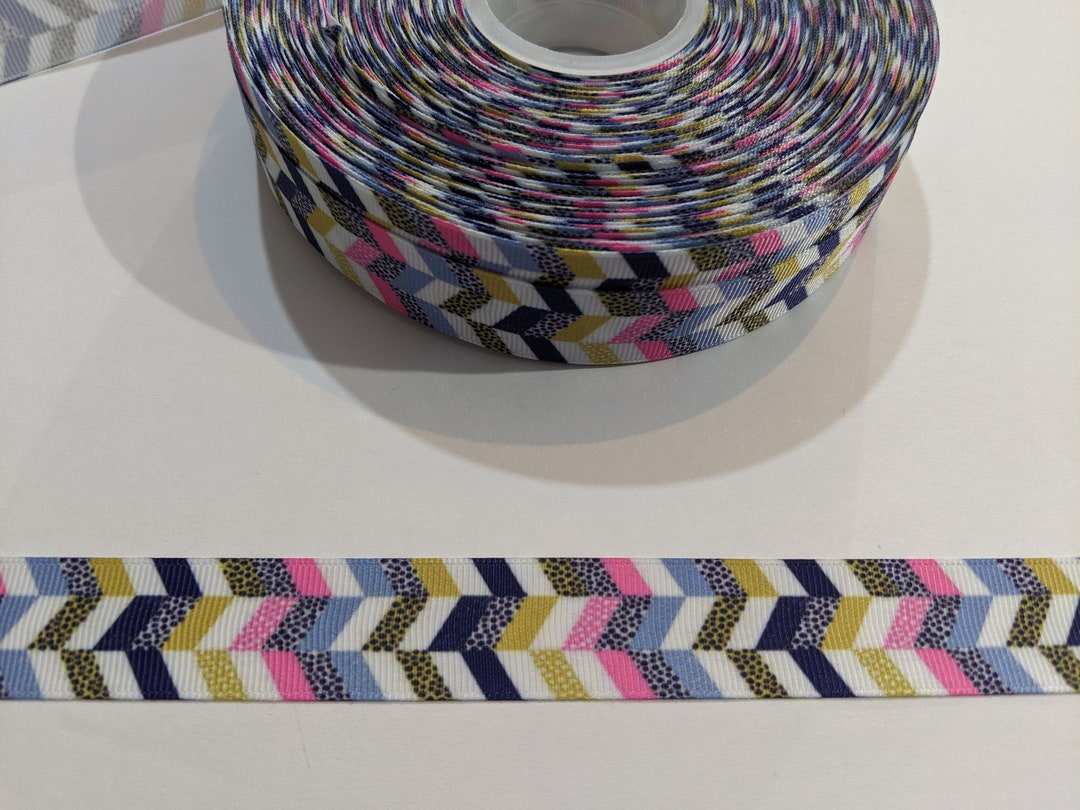 Grosgrain Ribbon: Multi-colored Chevron Pattern 7/8" 3 Yards - Etsy UK