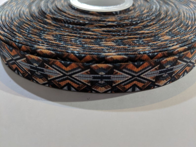 Brown and Blue Aztec Grosgrain Ribbon: 3 Yards Trim - 5/8" - Etsy