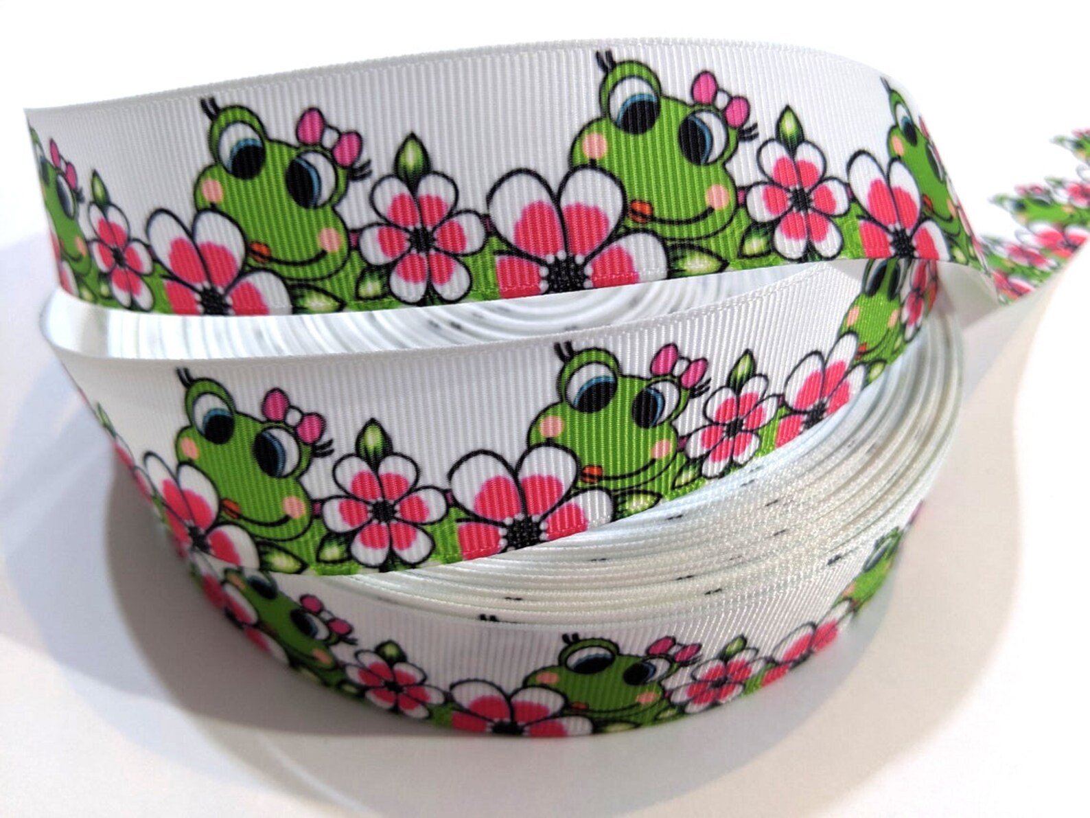 3 Yards of 1 Ribbon Cute Frogs With Flowers 10510 | Etsy