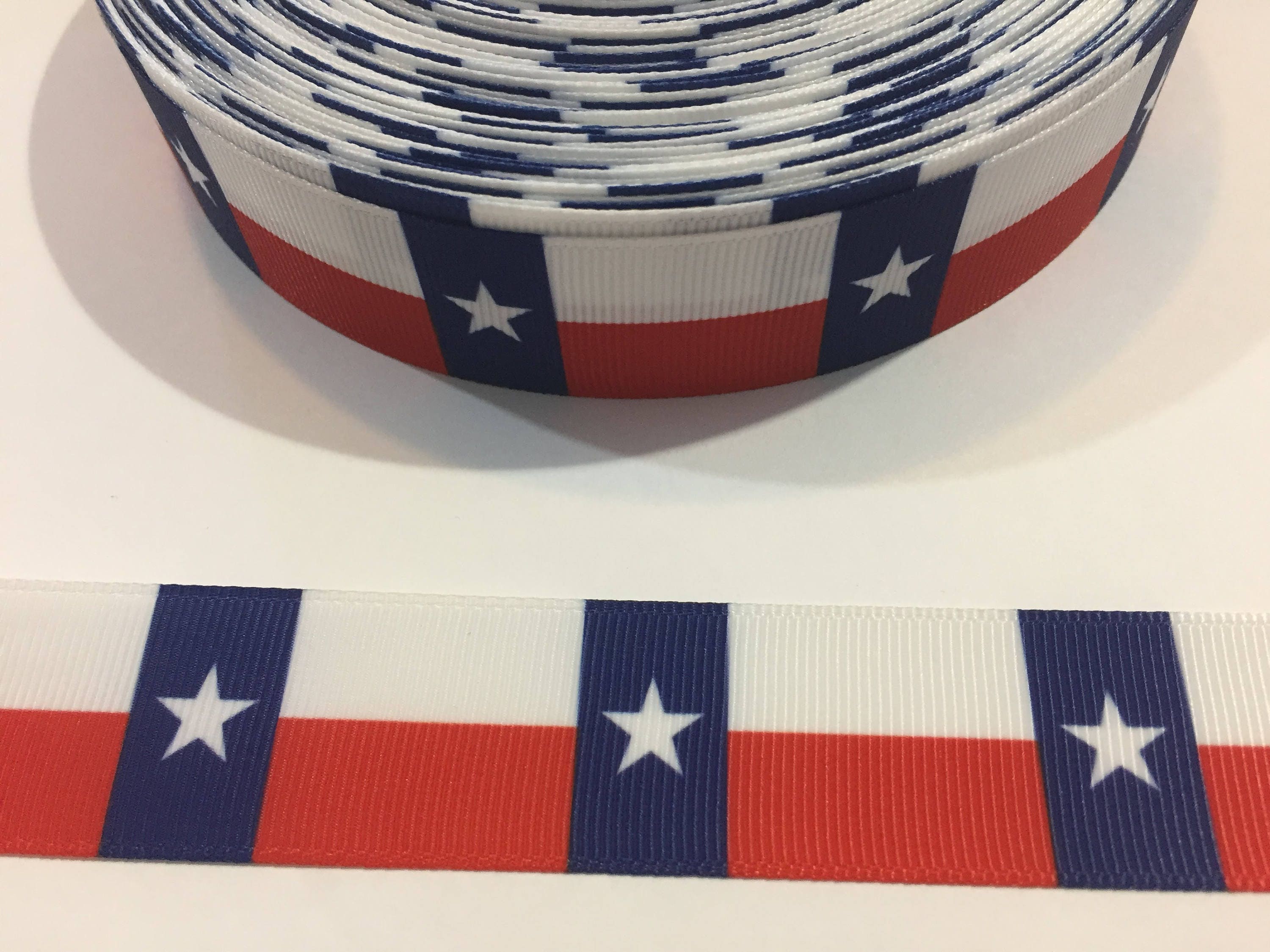 3 Yards of Ribbon 1 inch Wide Texas Lone Star State Flag | Etsy