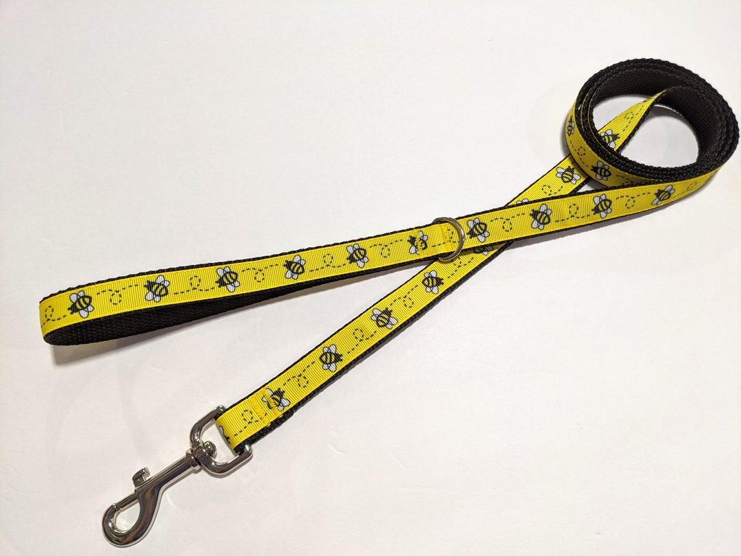 Handmade Bumble Bee Dog Leash: Durable Pet Lead (1" Wide, Choose Length ...