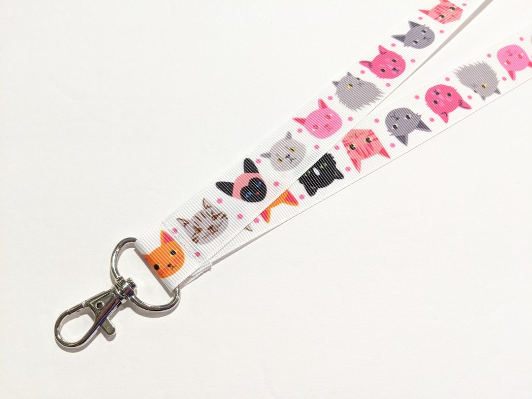 Cartoon Cat ID Lanyard: Silly Kitties, Breakaway Safety Lanyard, Double ...