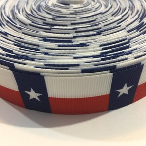 3 Yards of Ribbon 1 Inch Wide - Texas Lone Star State Flag #10425 ...