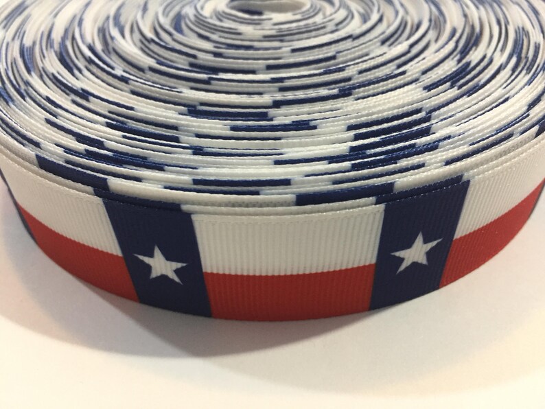 3 Yards of Ribbon 1 Inch Wide Texas Lone Star State Flag - Etsy