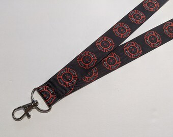Firefighter Gift Personalized Lanyard ID Badge Holder Bunker - Etsy