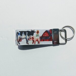 Keychain Farm Animals Cow and Pig With Red Barn and Tractor - Etsy