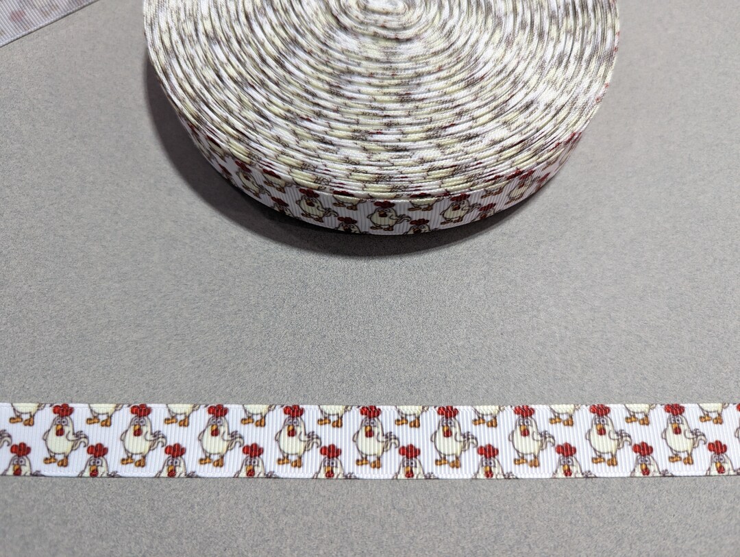 Farm Chicken Ribbon: 5/8" Grosgrain Ribbon Trim, 3 Yards - Etsy