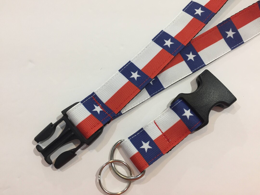 Texas Flag Keychain Lanyard: Detachable Breakaway Safety Buckle, (1 ...