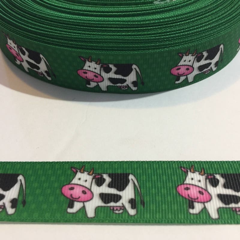 7/8 Grosgrain Ribbon Cows - Etsy