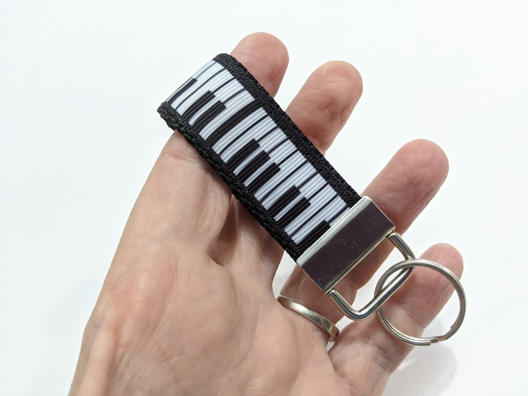 Piano Keyboard Keychain: Finger Ring, Music Key Fob, (1" Wide) - Etsy