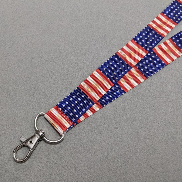 American Flag Lanyard - Etsy
