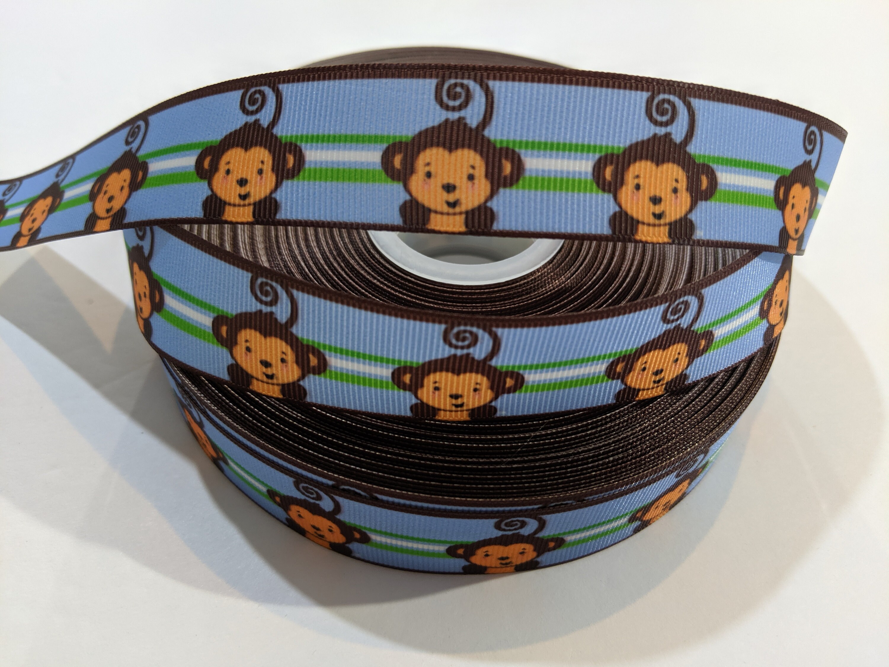 3 Yards of 1 Ribbon Blue With Monkeys 10570 - Etsy