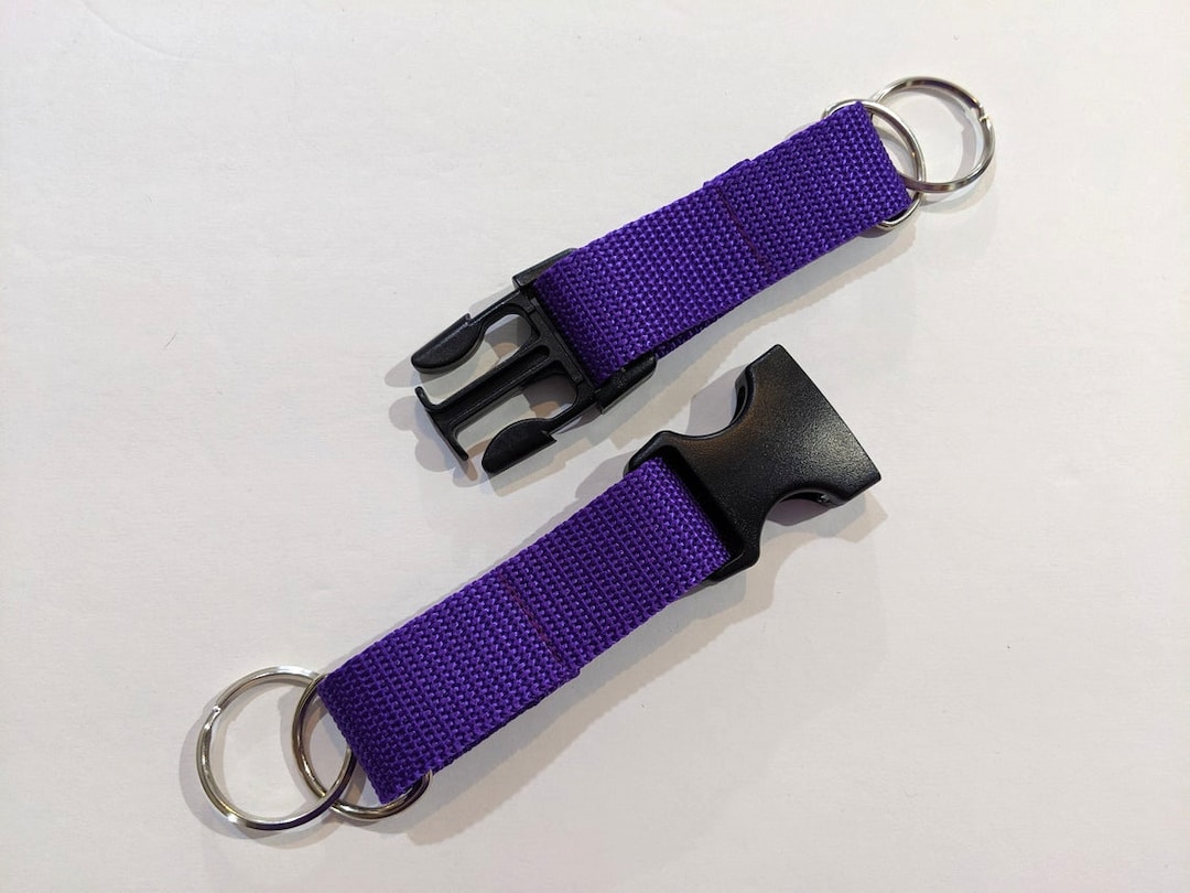 Purple Buckle Keychain: Double Key Ring, Solid Color, (1" Wide) - Etsy