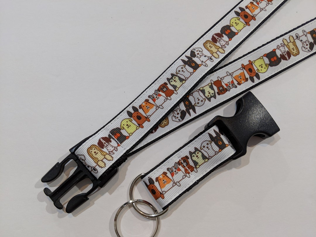 Dogs Breakaway Lanyard Puppy 1 Inch Wide Detachable Keychain Lanyard ...