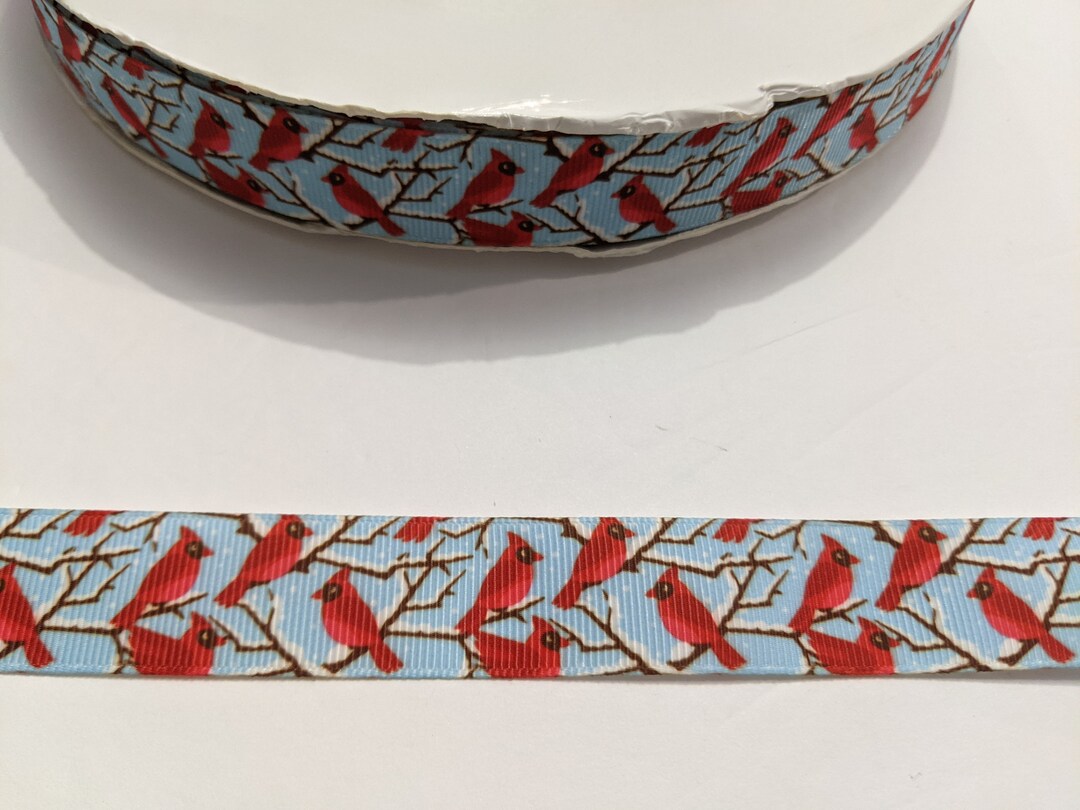 Winter Red Cardinals Grosgrain Ribbon - 7/8" Wide Trim - 3 Yards - Etsy