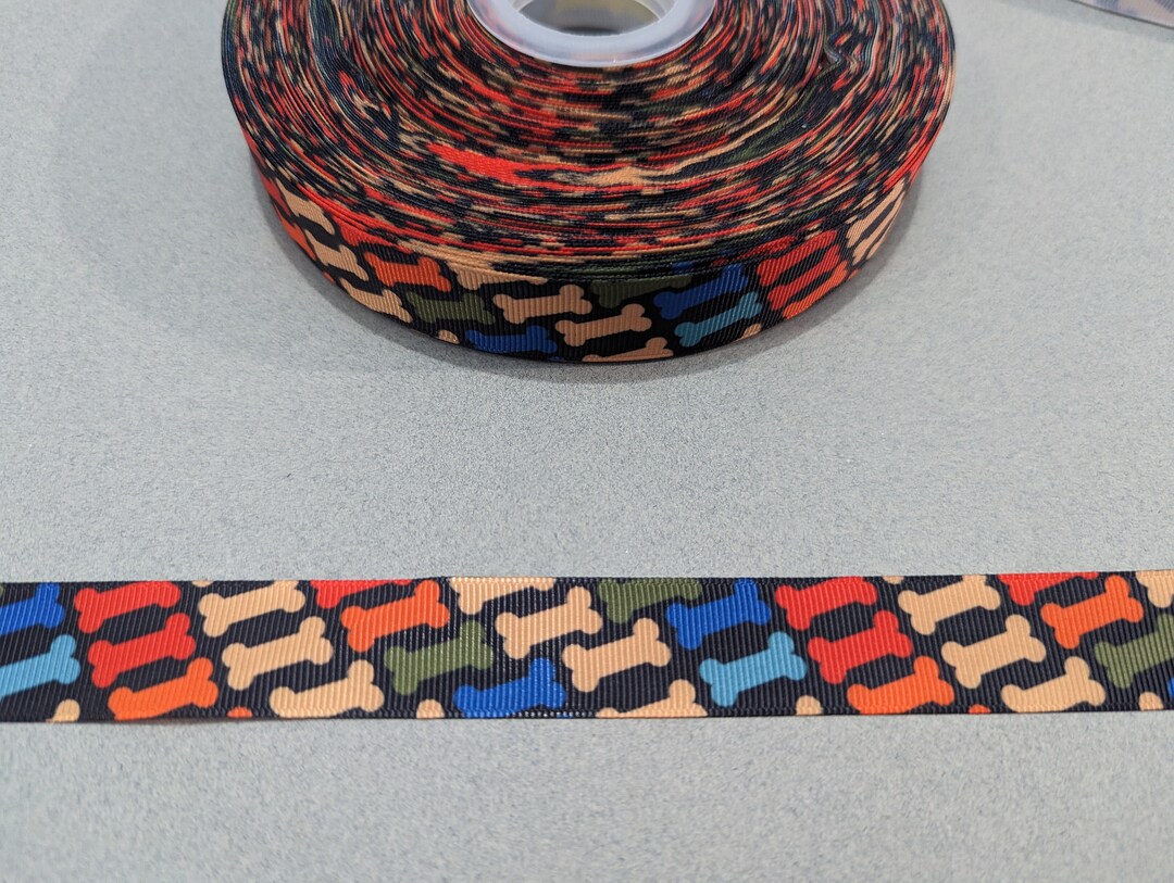 Dog Bone Ribbon: Colorful Grosgrain Trim, 7/8" Wide, 3 Yards - Etsy