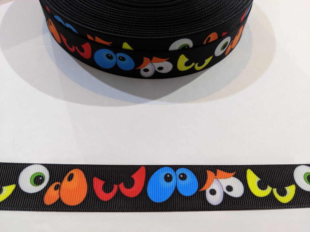 Monster Eyes Grosgrain Ribbon: 7/8" Wide Halloween Trim, 3 Yards - Etsy