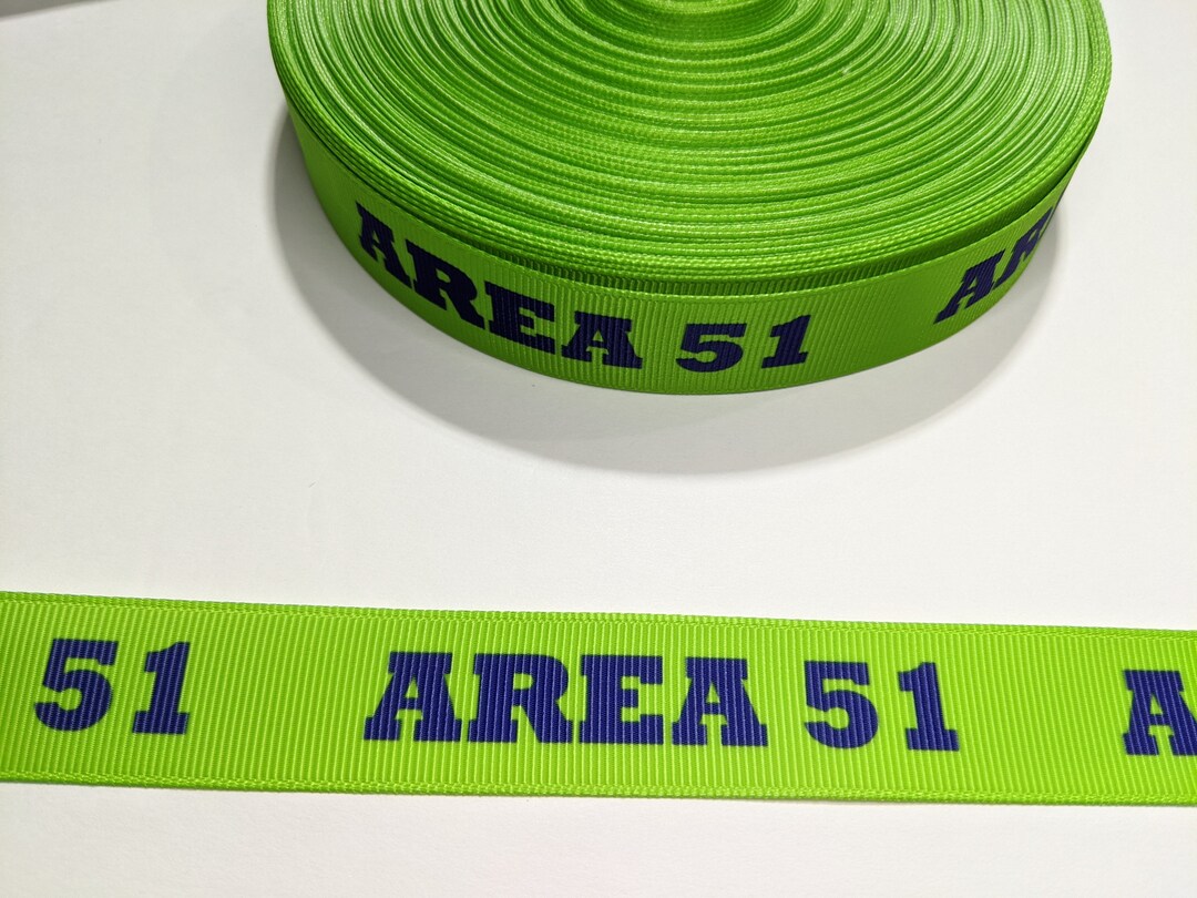 Area 51 Alien Grosgrain Ribbon - 7/8" - 3 Yards, Halloween Decorative ...