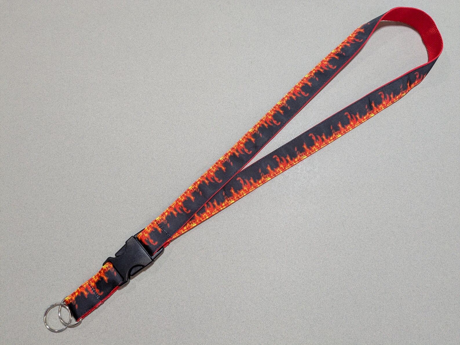 Fire Flames Keychain Lanyard: Detachable Breakaway Safety Buckle , (1 ...