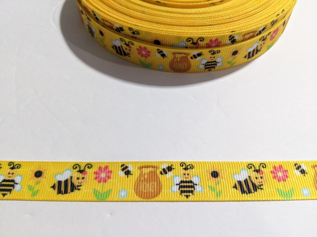 Honey Bee Grosgrain Ribbon: Yellow Decorative Trim 5/8" Wide (3 Yards ...