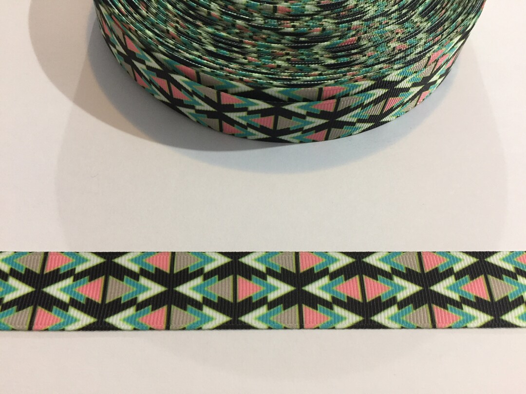 Teal and Peach Aztec Grosgrain Ribbon: 7/8" Sew-on Trim (3 Yards) - Etsy