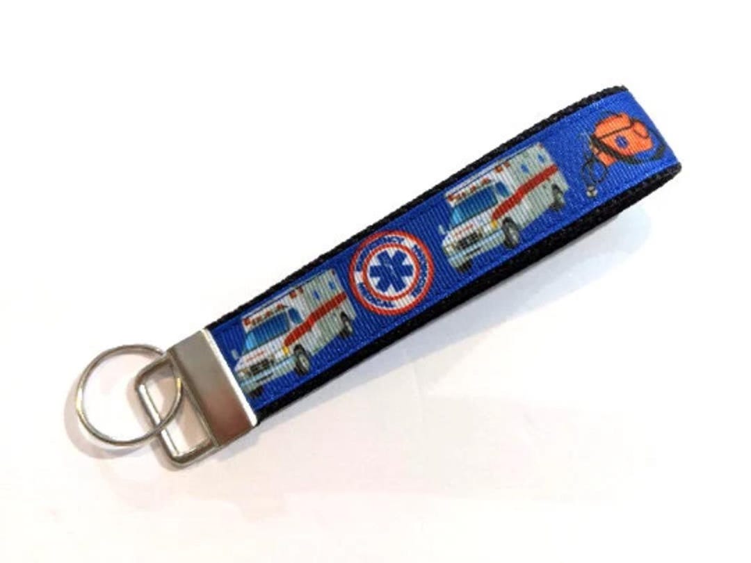 EMT Paramedic Keychain: Ambulance 3" Key Fob, 6" Wristlet, You Pick ...