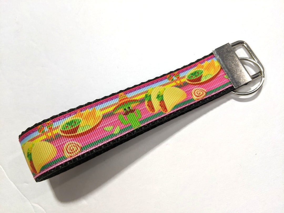 Taco Tuesday Cactus Keychain: Wristlet Key Fob Lanyard, (1" Wide) - Etsy