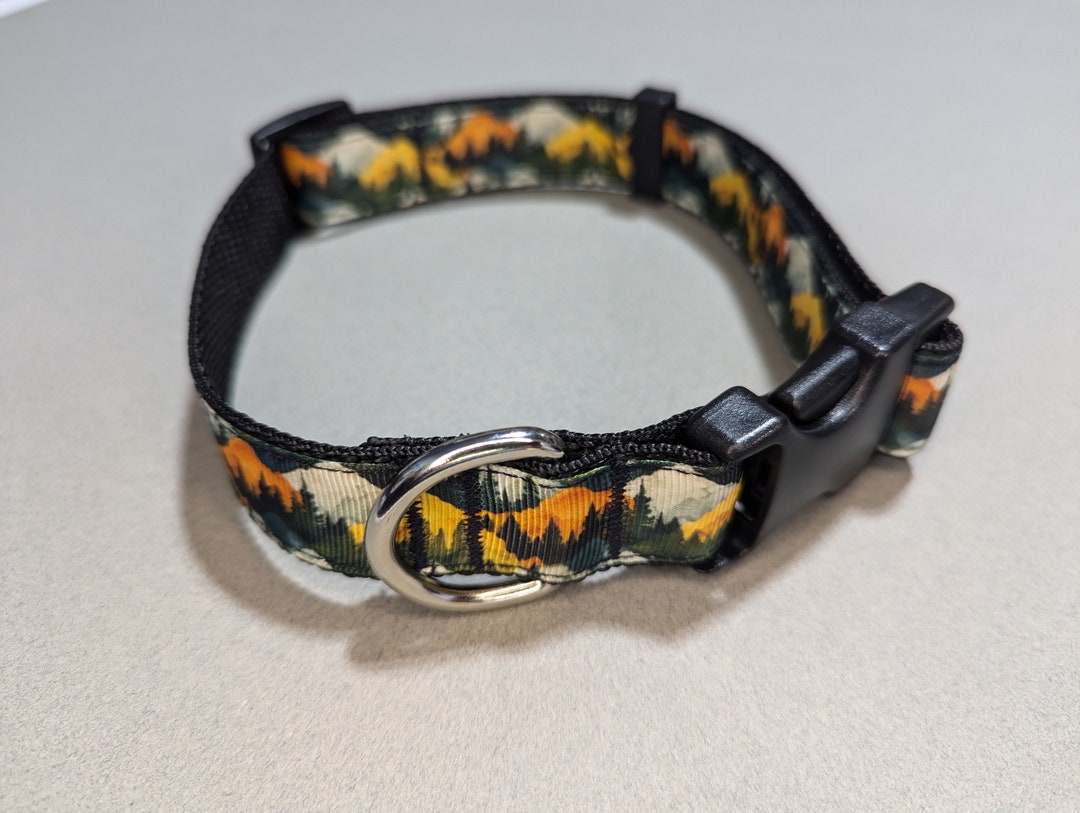 Mountain Landscape Dog Collar: Adjustable 1-inch Wide Pet Collar - Etsy