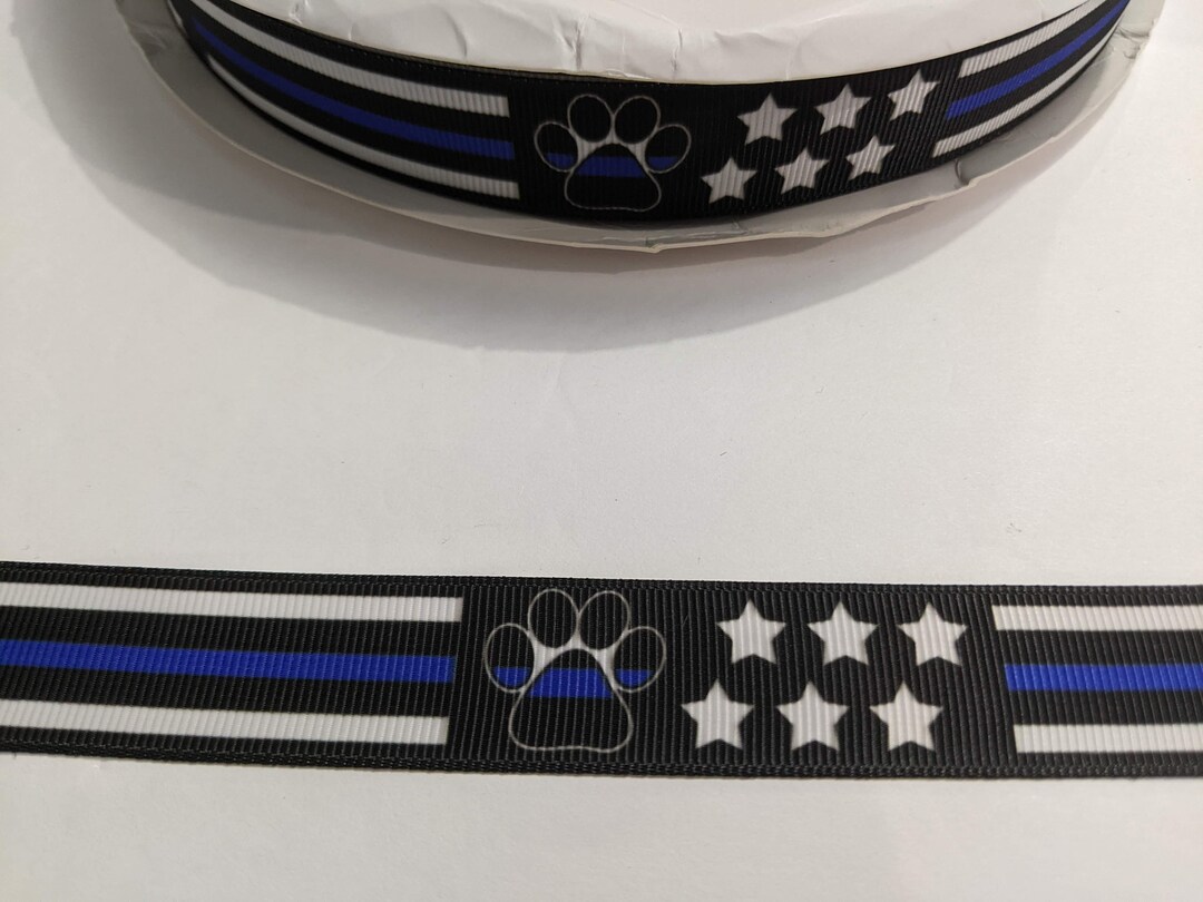 3 Yards of 7/8 Ribbon K9 Police Dog Flag With Blue Stripe 11337 - Etsy