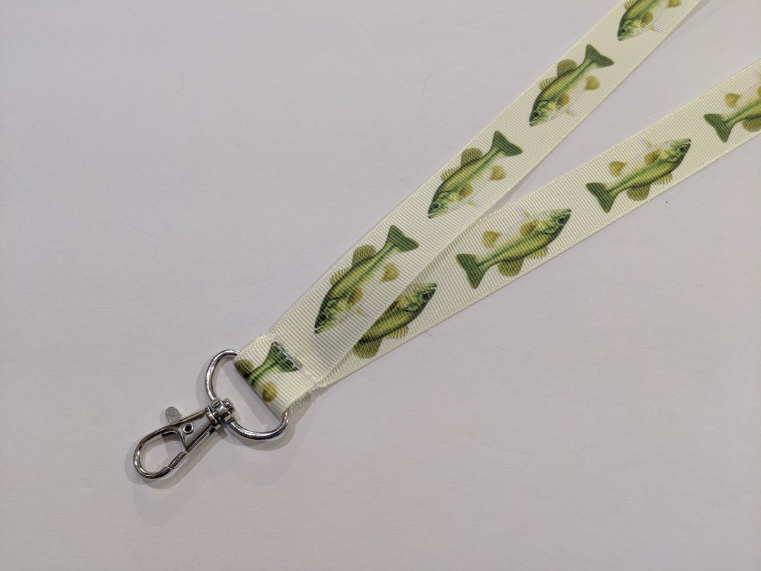 Bass ID Lanyard: Fish Print, Breakaway Safety Lanyard, 1 Inch Wide ...