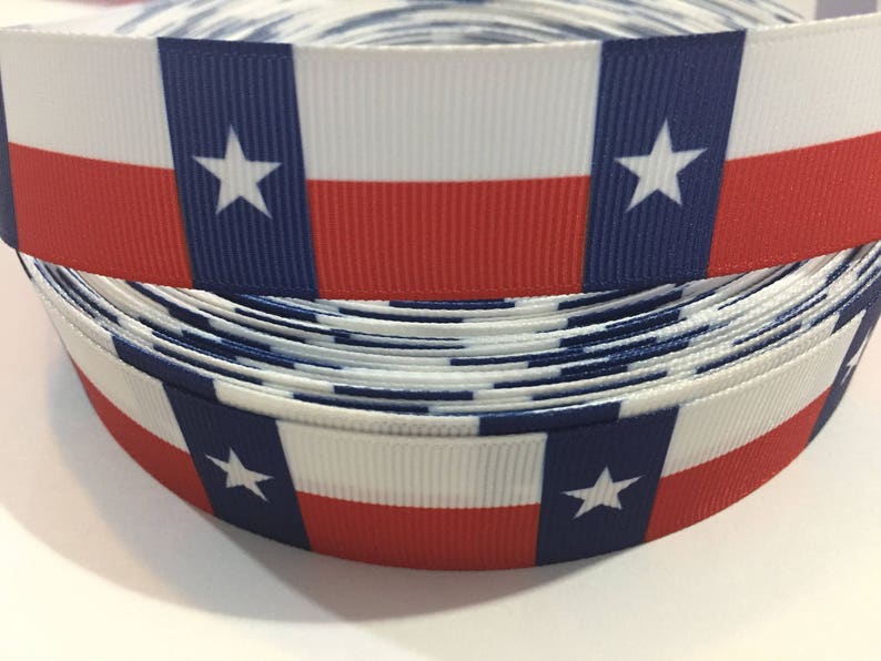 3 Yards of Ribbon 1 Inch Wide Texas Lone Star State Flag - Etsy