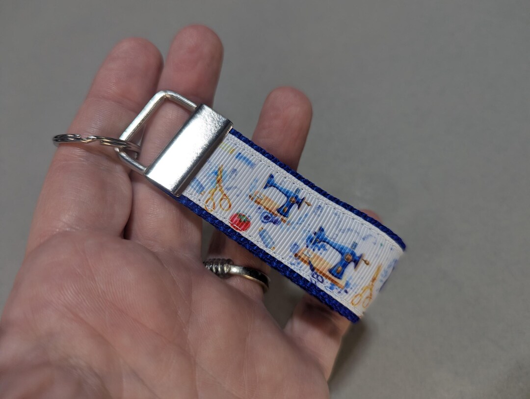 Sewing Keychain: Ribbon Finger Key Ring, Zipper Pull, (1" Wide) - Etsy